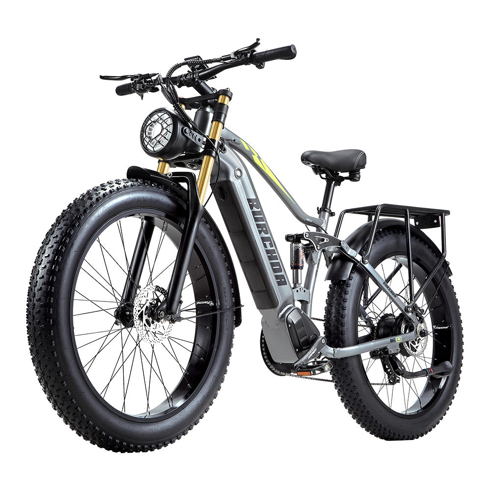 Burchda RX80 Fat Tire Mountain Electric Bike for Adults, 28MPH Full ...