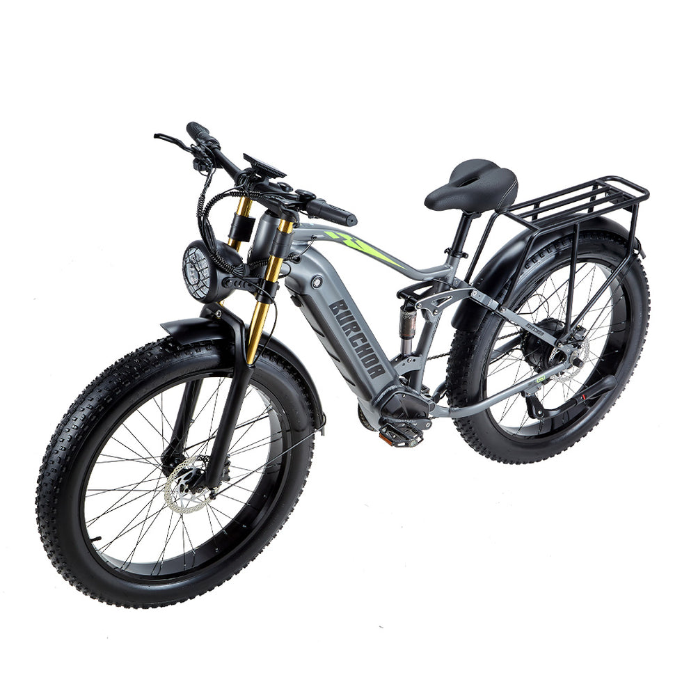 Burchda RX80 Fat Tire Mountain Electric Bike for Adults, 32 MPH Full ...