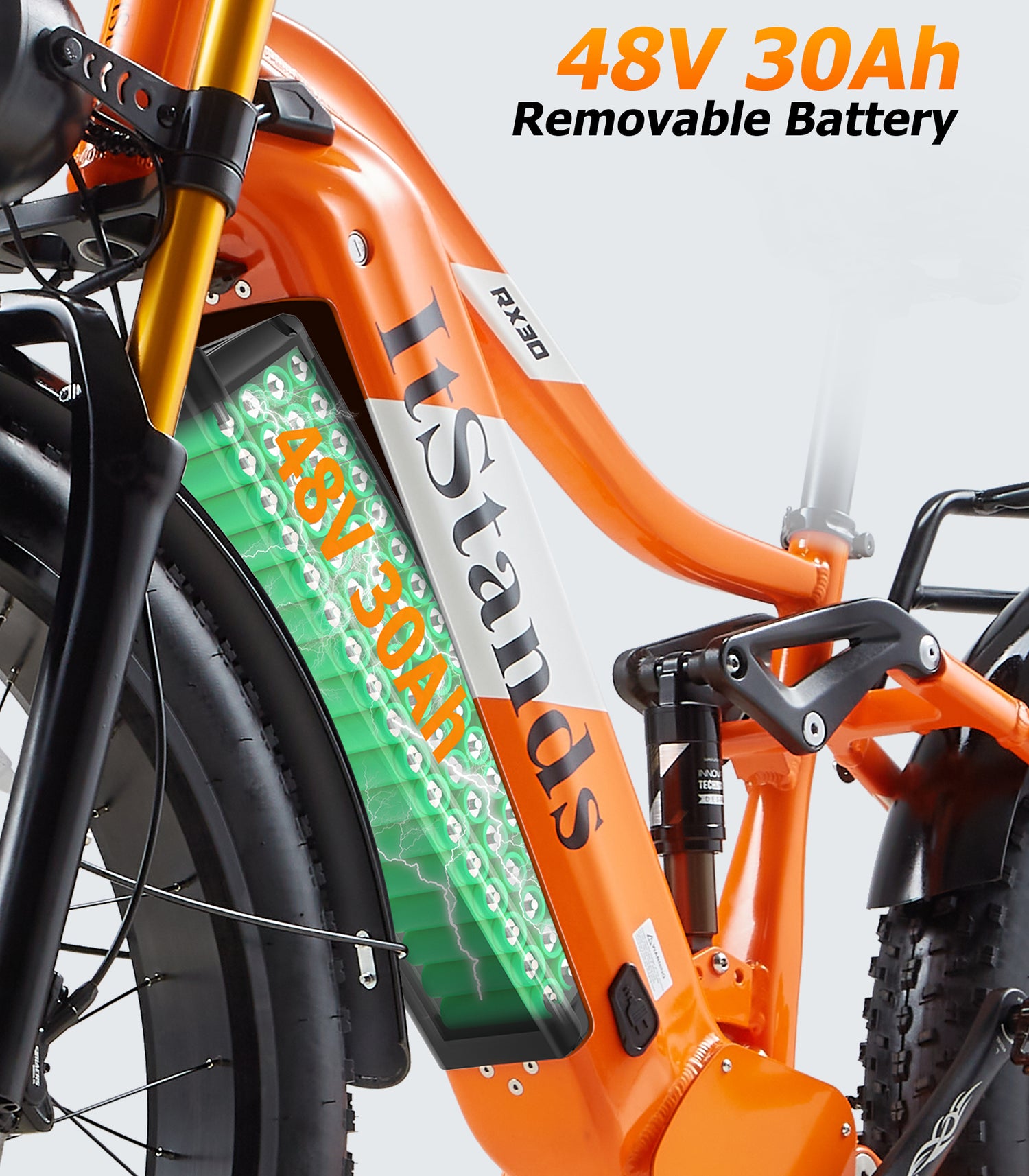 Burchda RX30 Long Range AWD Mountain eBike | 1000W 48V 30Ah | High ...