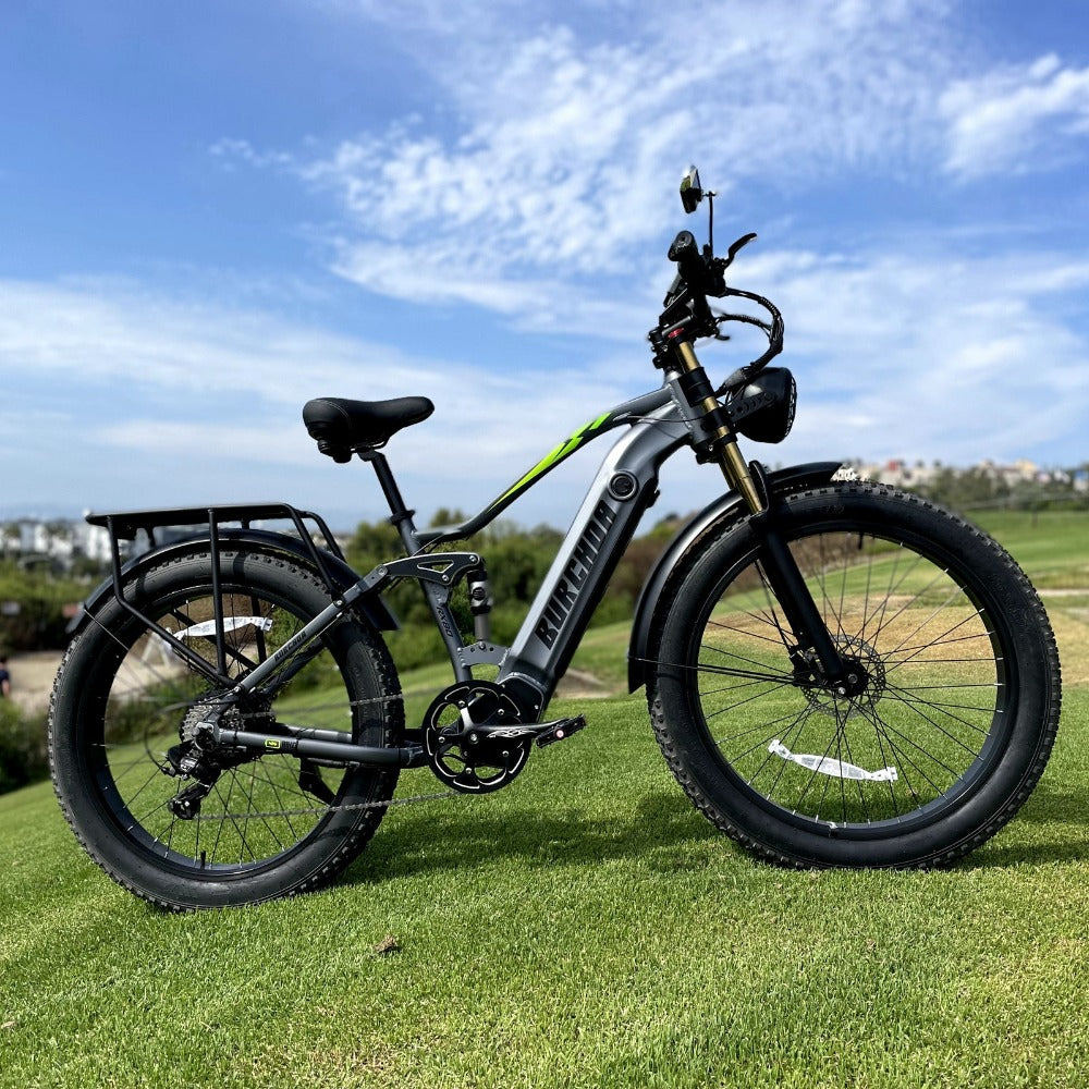 Fat Tire Mountain Electric Bike for Adults, 28MPH Full Suspension All ...