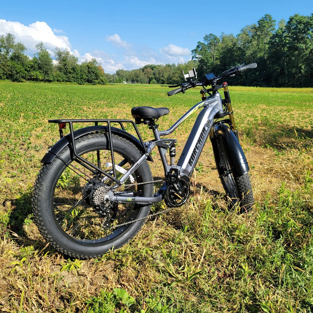 Fat Tire Mountain Electric Bike for Adults, 28MPH Full Suspension All ...