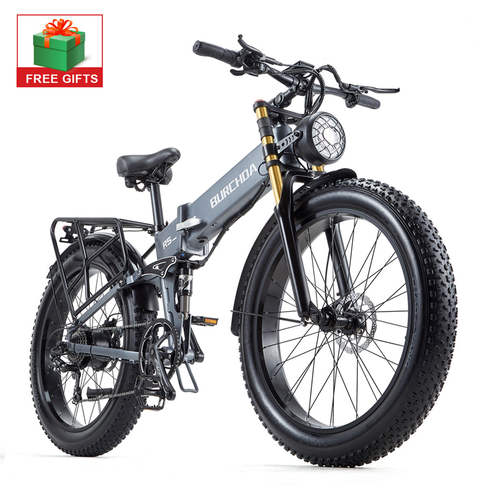 20Ah Fat Tire Folding Mountain Electric Bike MTB, Full Suspension Off ...