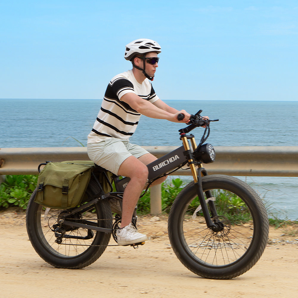 Burchda R5 Pro Folding Fat Tire Mountain Electric Bike MTB, Full ...